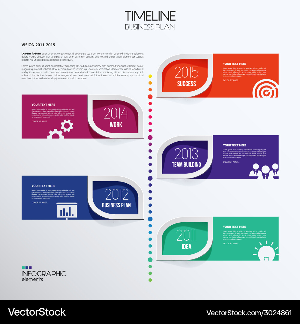 Infographic timeline showing business plan Vector Image