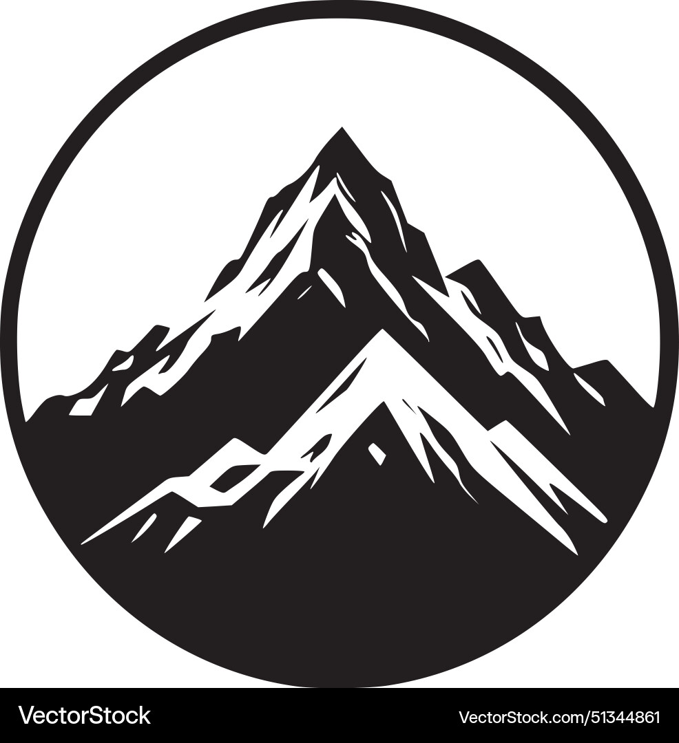 Mountain range - minimalist and flat logo Vector Image