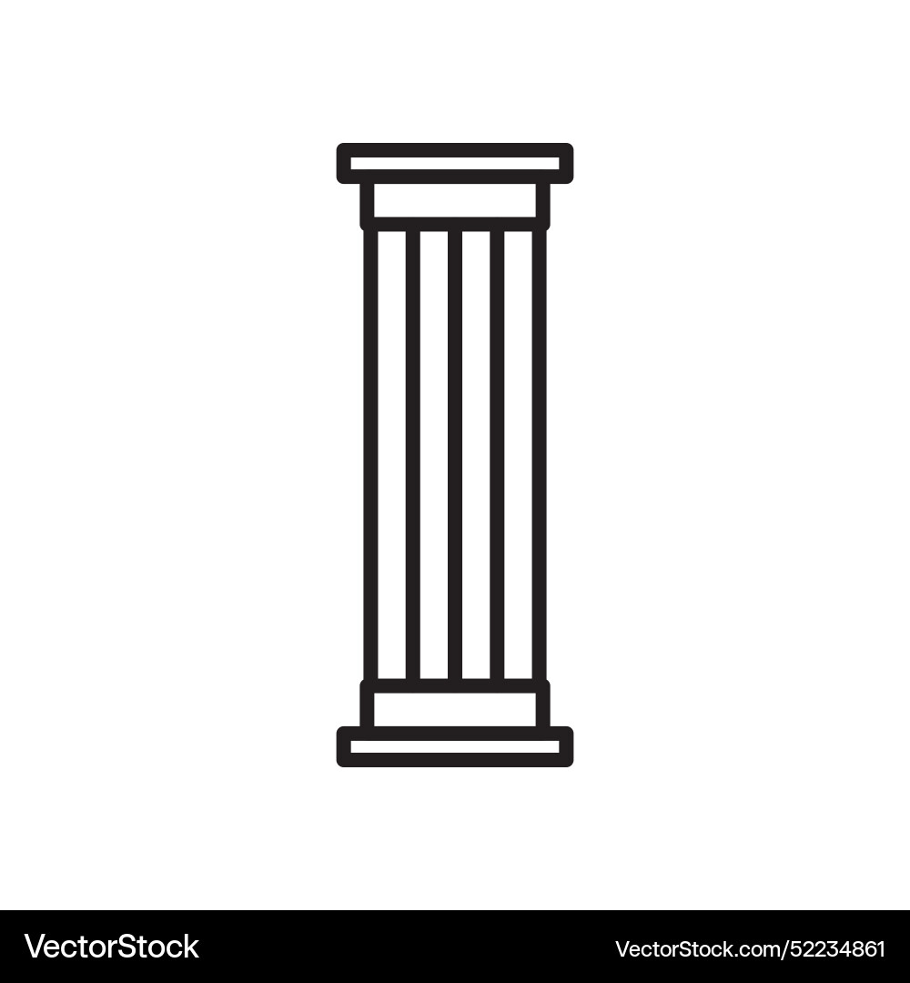 Pillar column icon black line art logo Royalty Free Vector