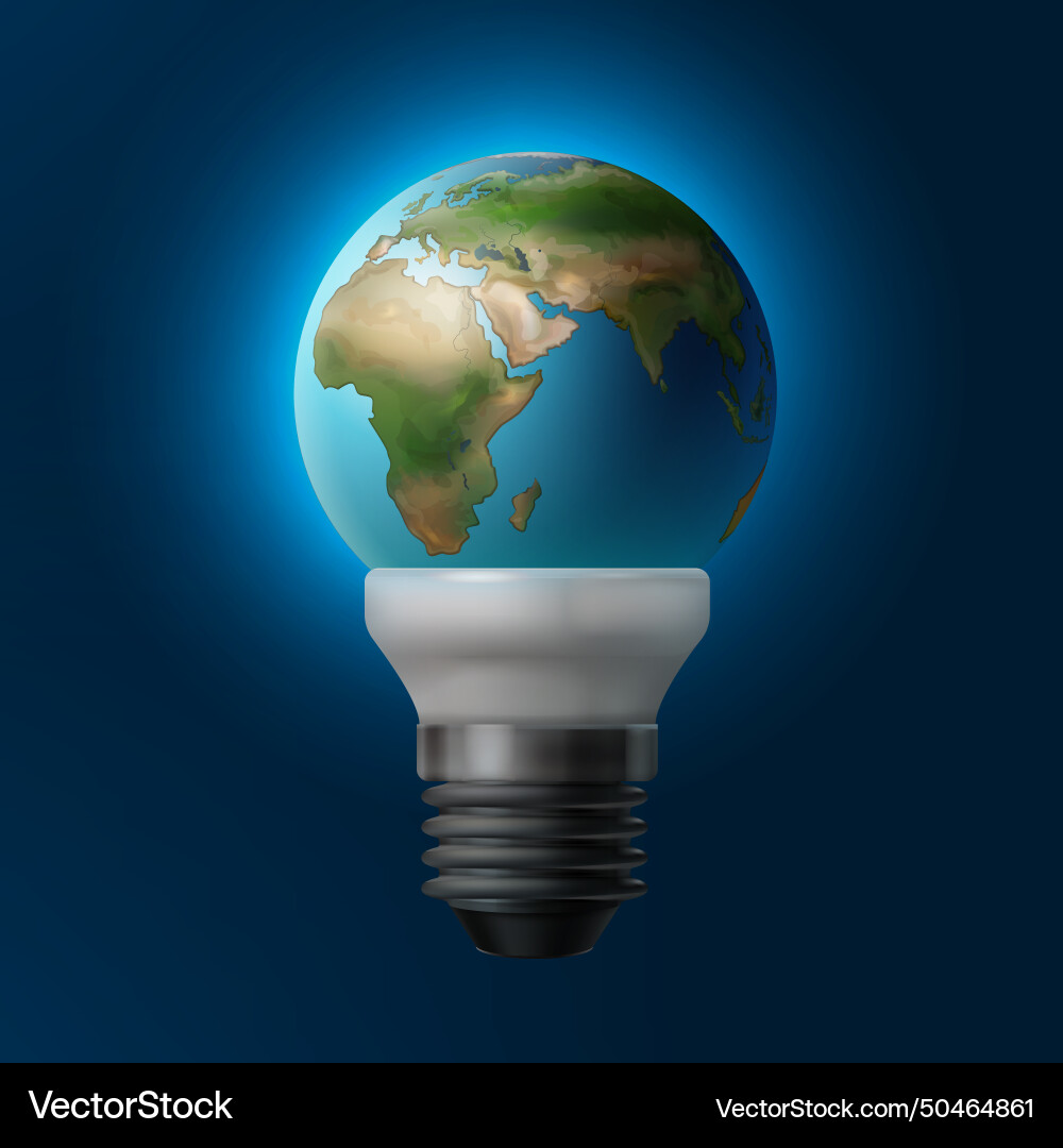 Planet inside lamp Royalty Free Vector Image - VectorStock