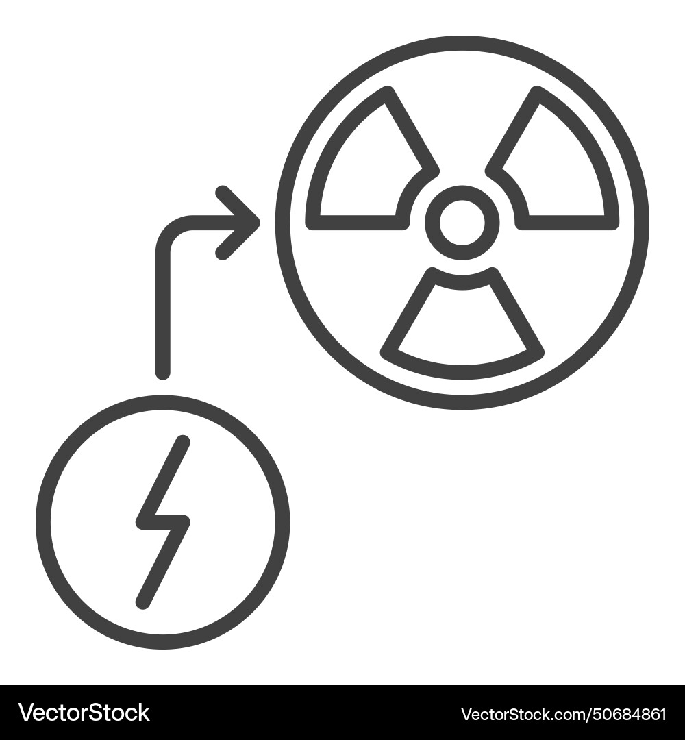 Renewable nuclear energy radiation linear icon Vector Image