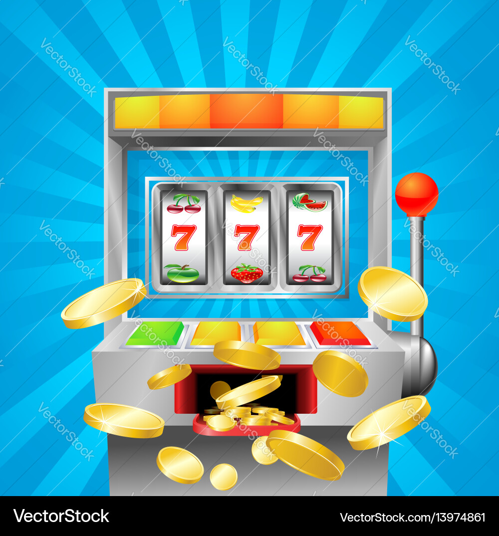 Slot fruit machine winning Royalty Free Vector Image
