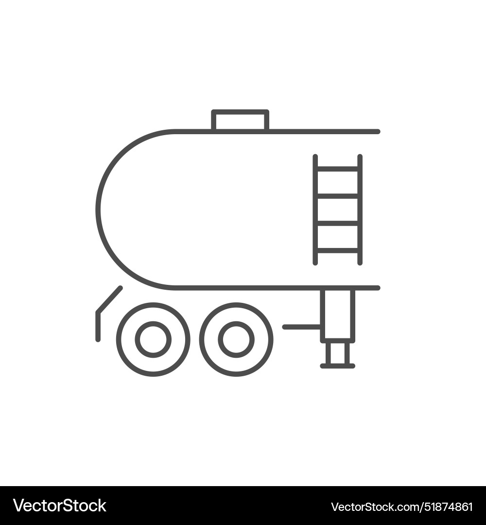 Tanker trailer line outline icon Royalty Free Vector Image