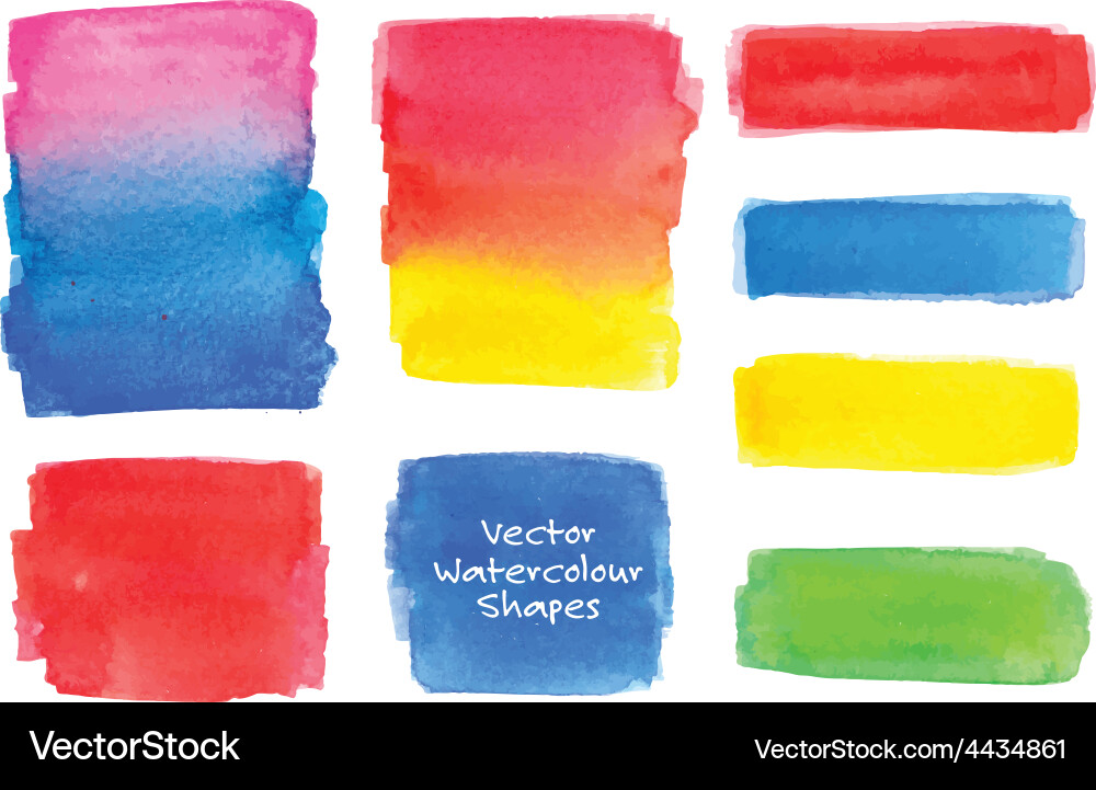 Various watercolor shapes Royalty Free Vector Image