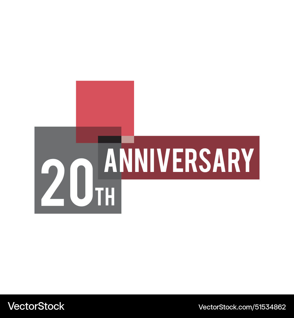 20th anniversary celebration event logo Royalty Free Vector