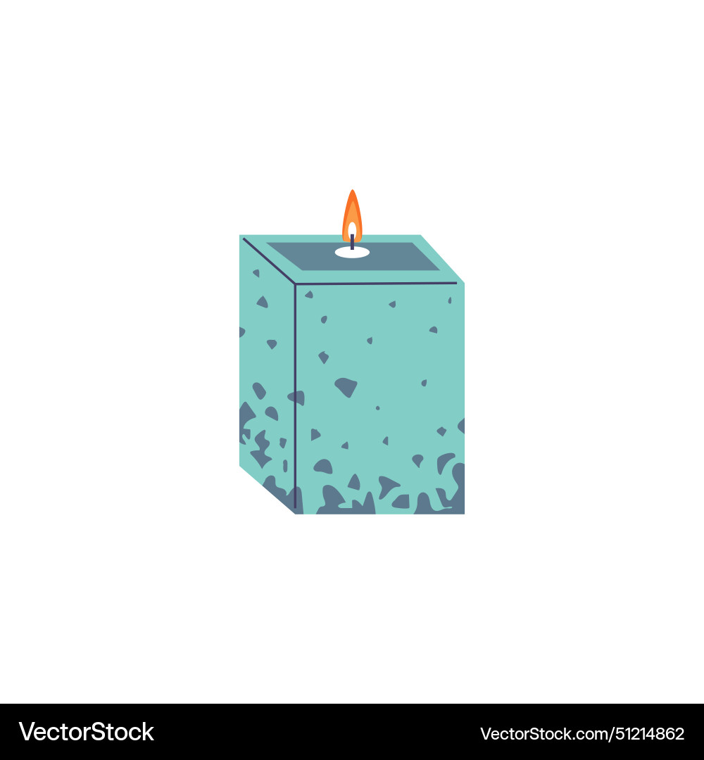 Aromatic candle burning decorative blue wax Vector Image