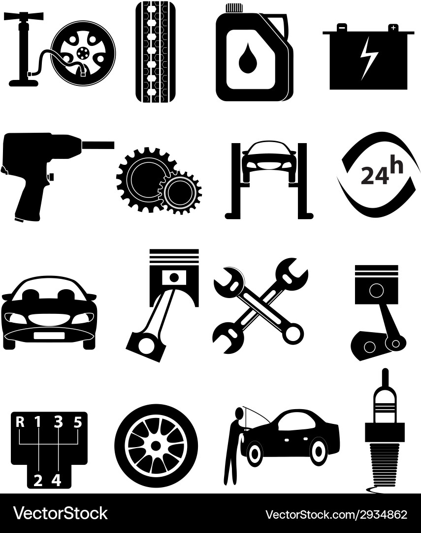 Car Repair Icons Set Royalty Free Vector Image