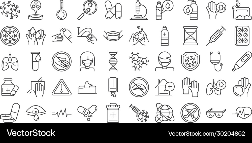 COVID-19 Pandemic Icons Royalty Free Vector Image