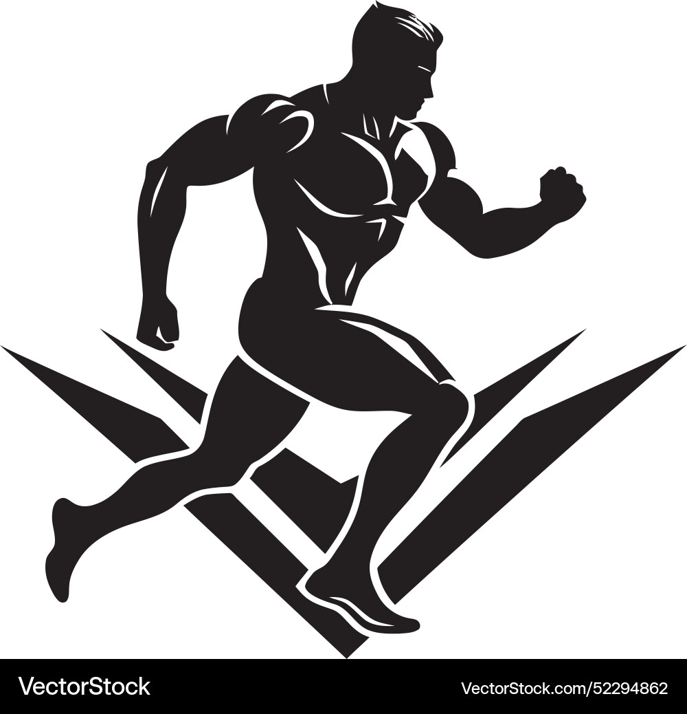 Dynamic athlete in black formathletes powerful Vector Image