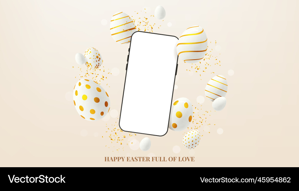 Happy easter greeting banner Royalty Free Vector Image