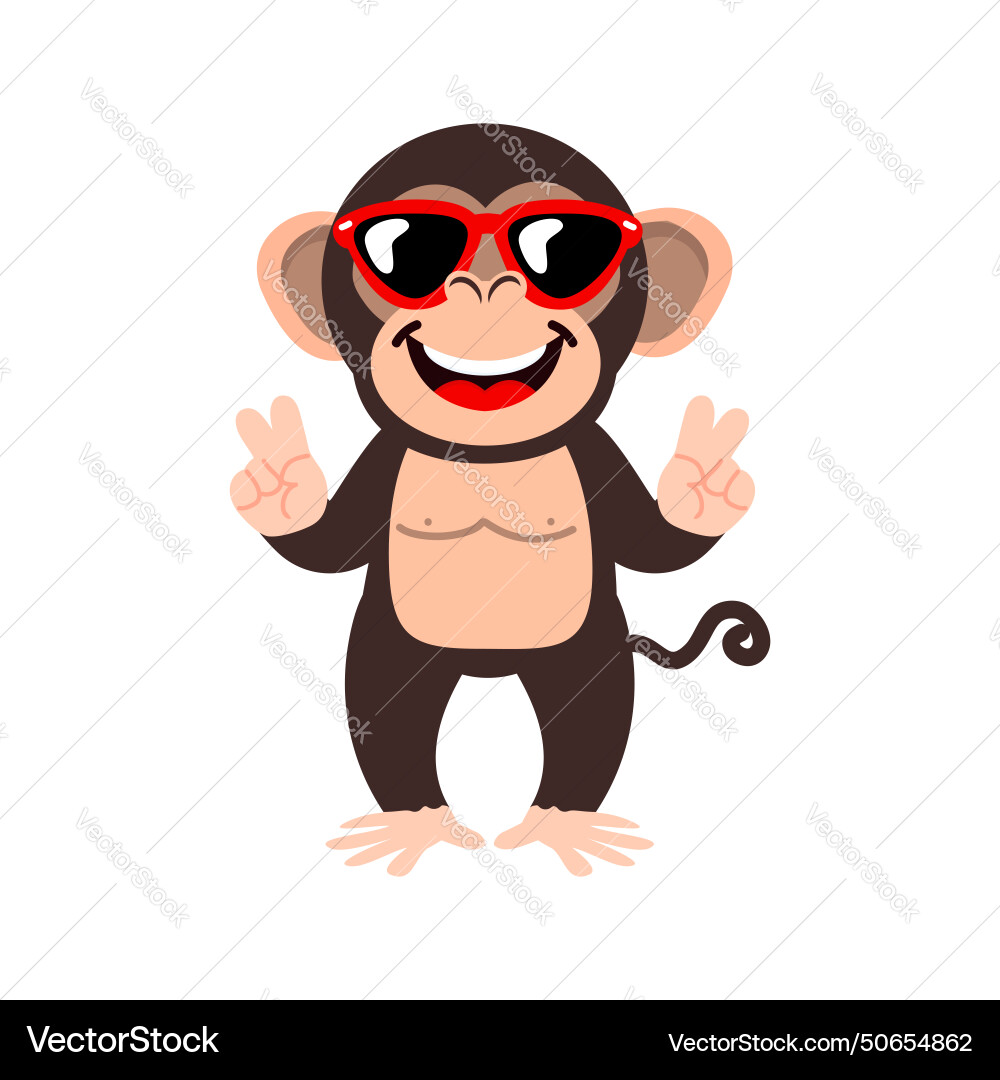 Monkey character cartoon Royalty Free Vector Image