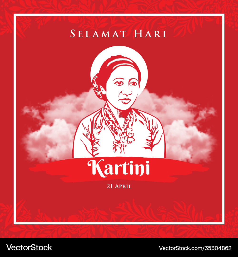 Selamat hari kartini translation happy Royalty Free Vector