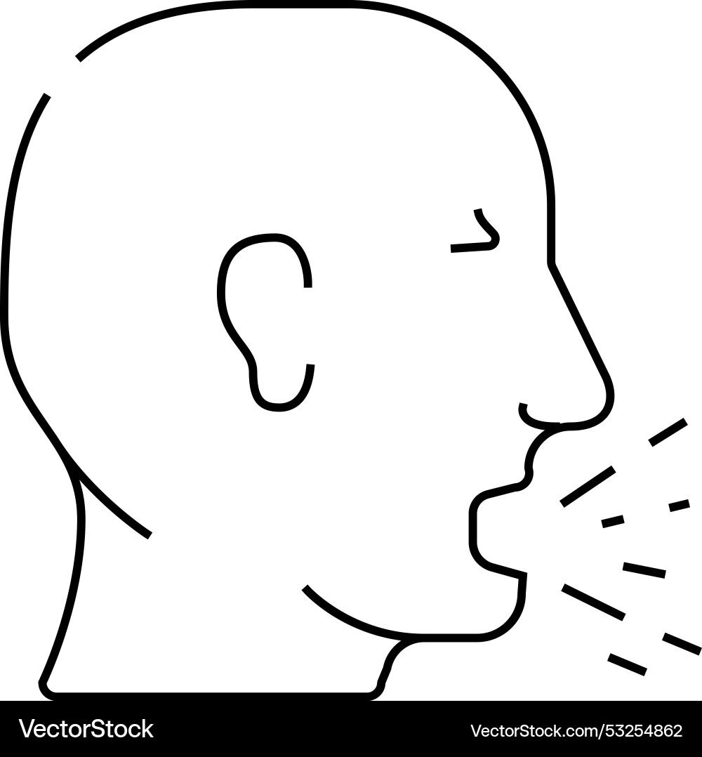 Shouting husband and divorce line icon Royalty Free Vector