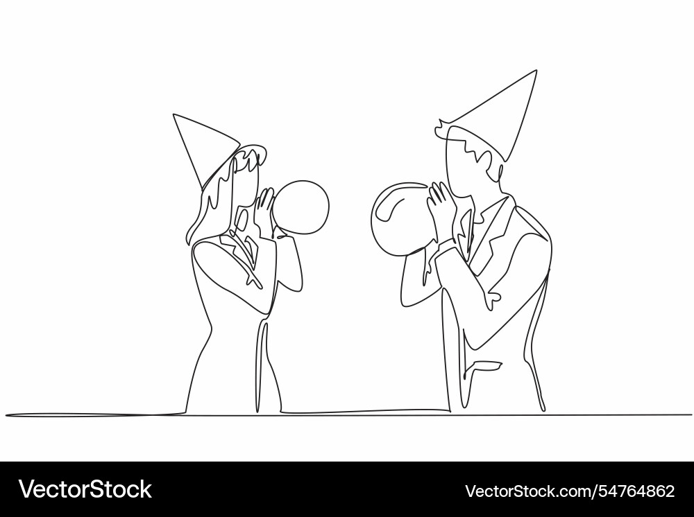 Single one line drawing businessman Royalty Free Vector