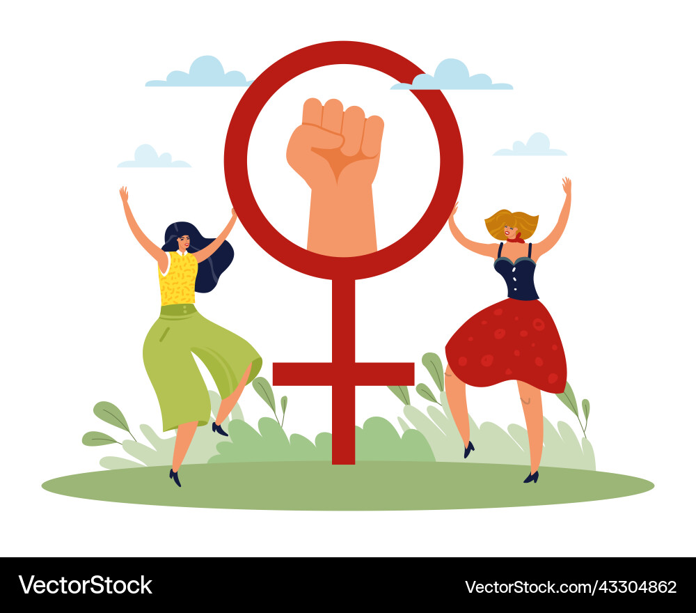 Struggle for equality women rights poster Vector Image