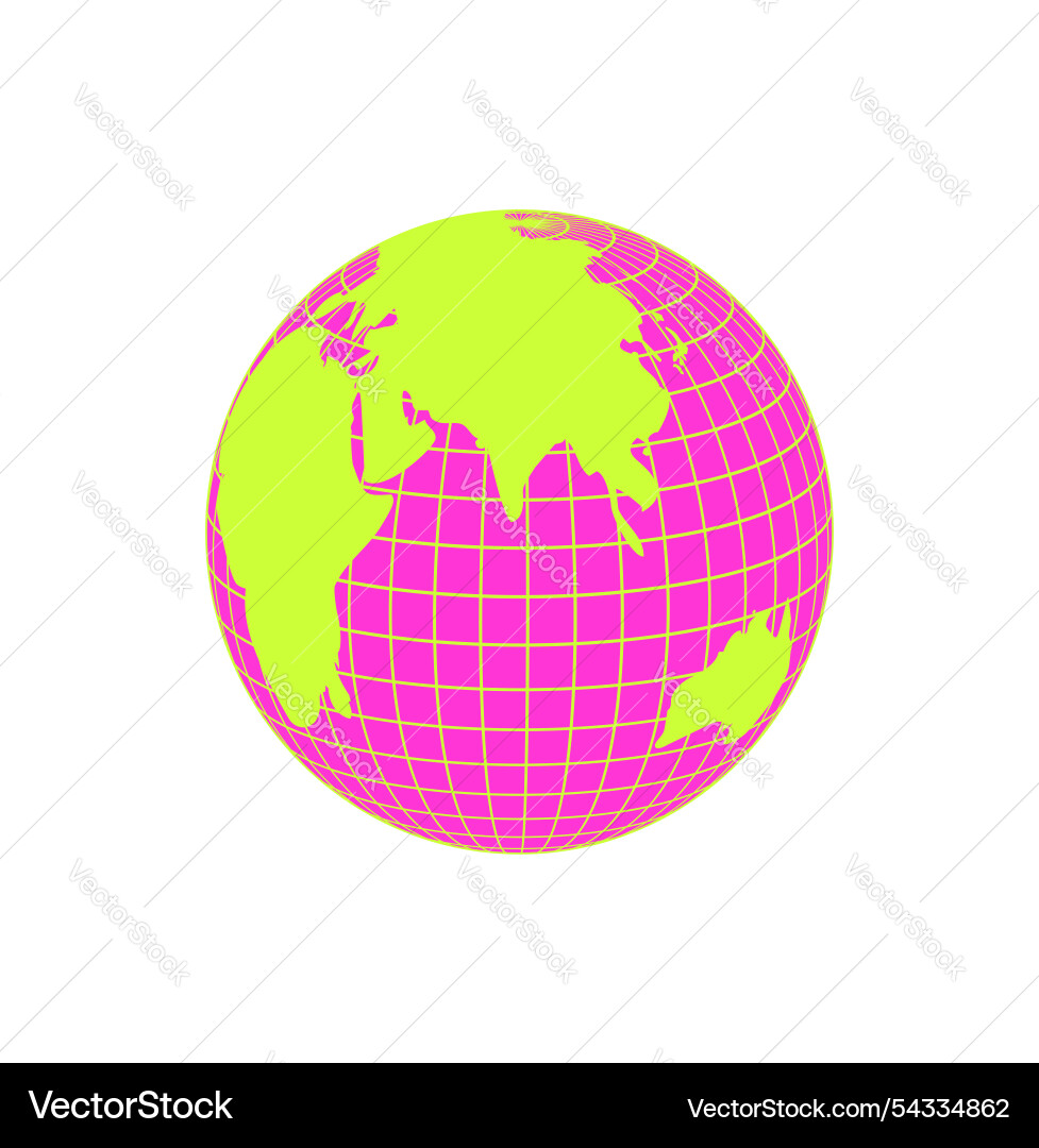 Y2k 3d mesh earth patch Royalty Free Vector Image
