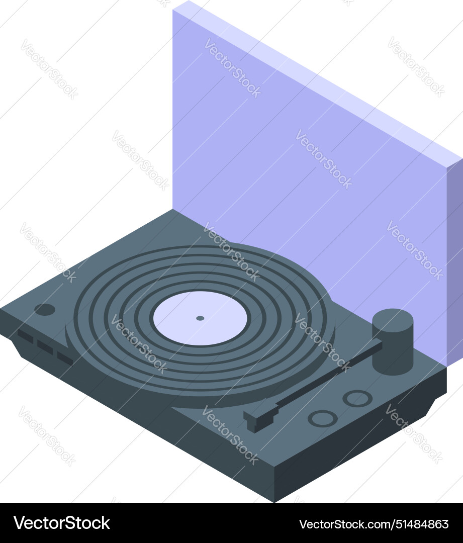 3d isometric of a modern turntable Royalty Free Vector Image