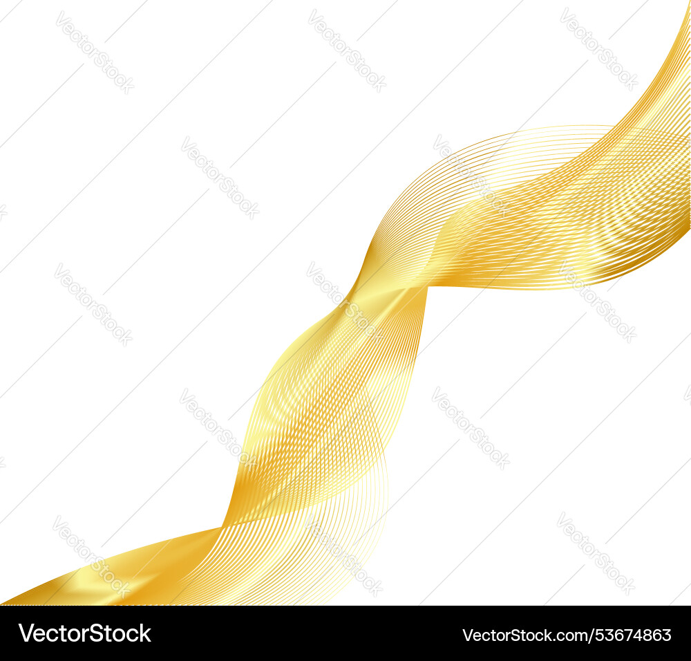 Abstract golden wave lines background Royalty Free Vector