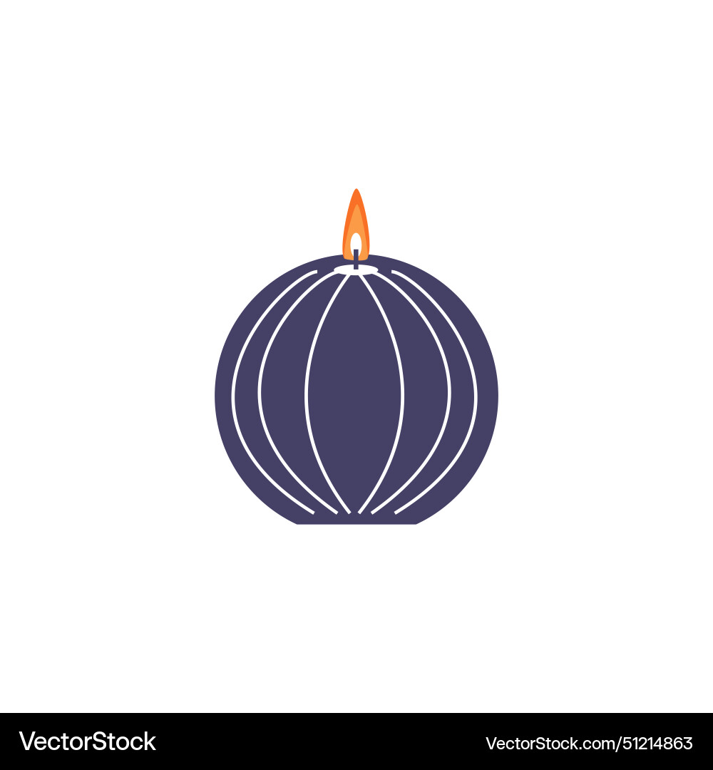 Blue spherical candle Royalty Free Vector Image