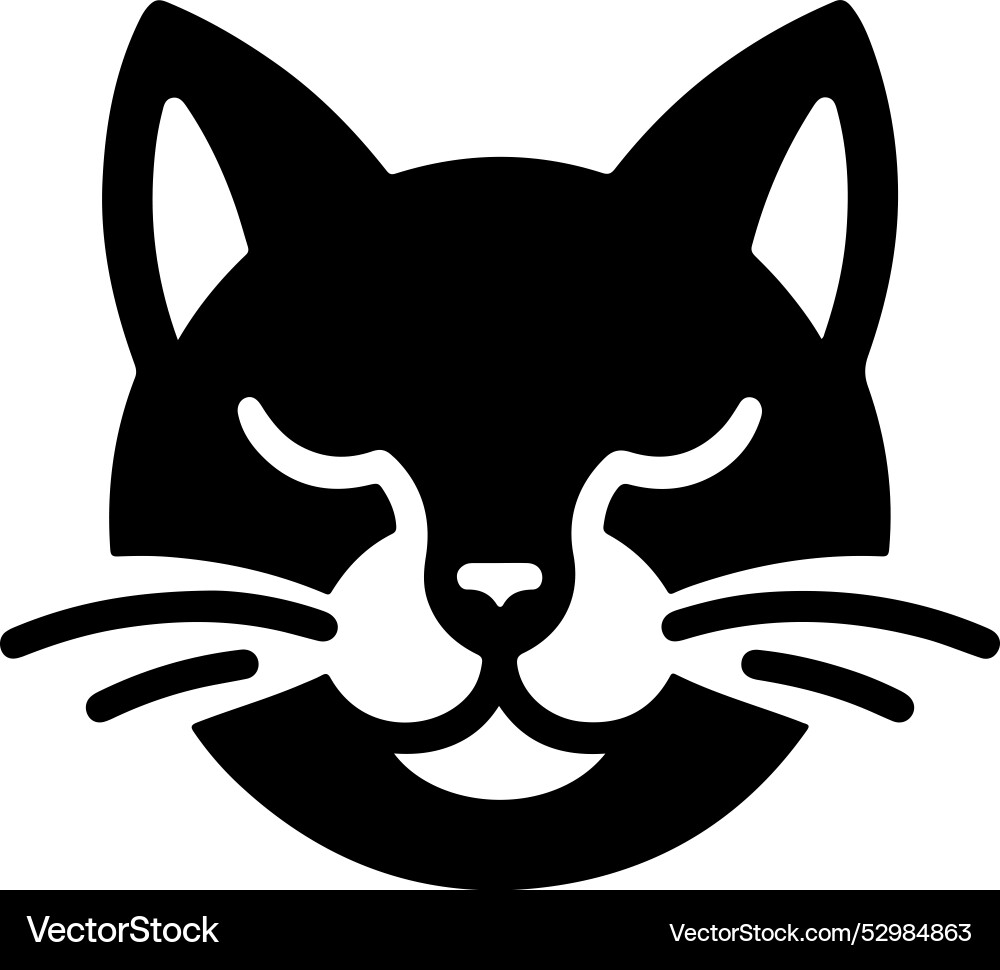 Cat face head silh Royalty Free Vector Image - VectorStock