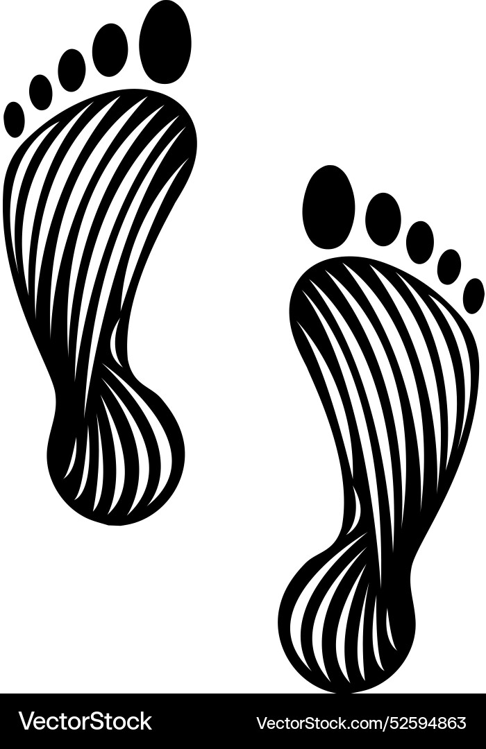 Footsteps silhouette - footprints artwork Vector Image