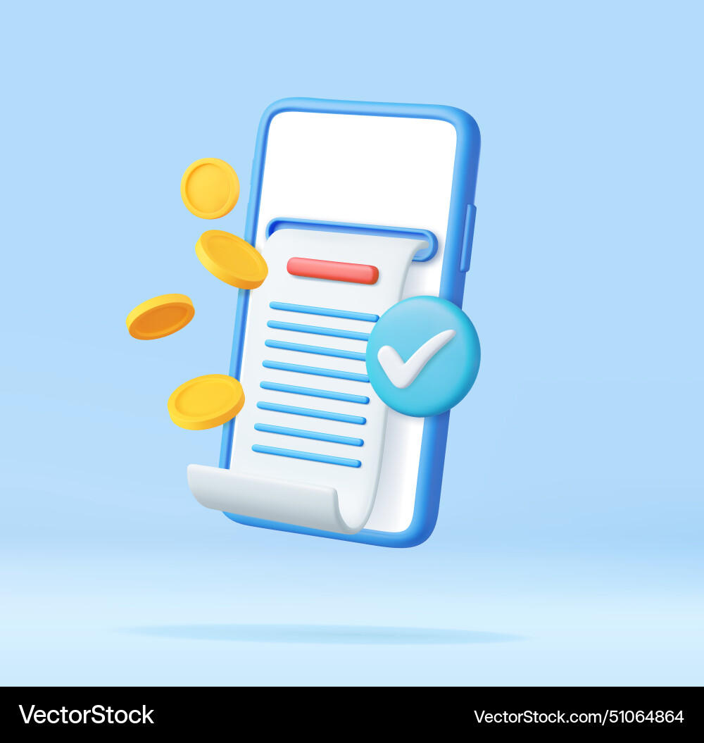 3d bill payment Royalty Free Vector Image - VectorStock