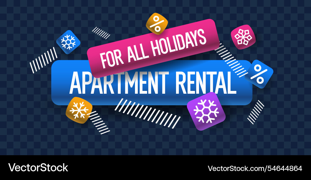 A promotional poster for rent Royalty Free Vector Image