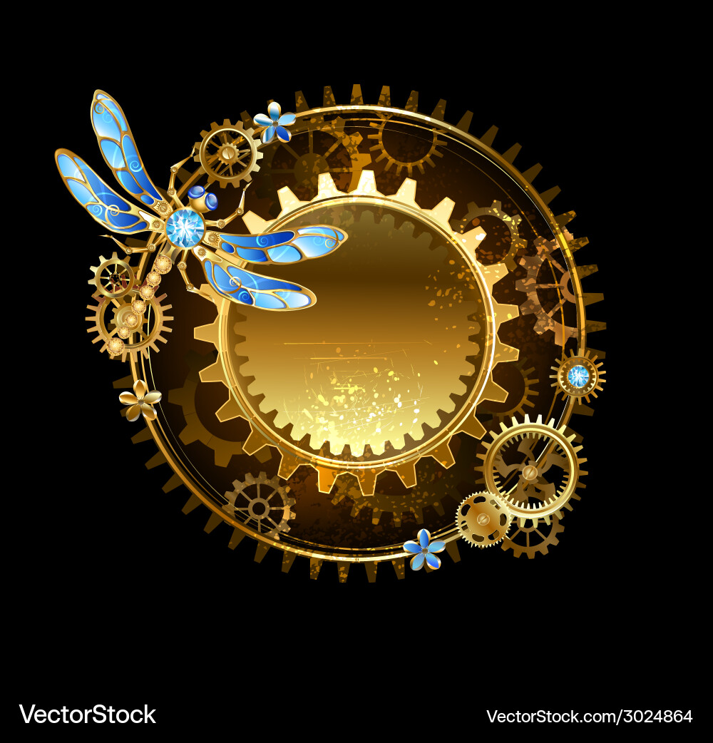 Banner with a dragonfly Royalty Free Vector Image