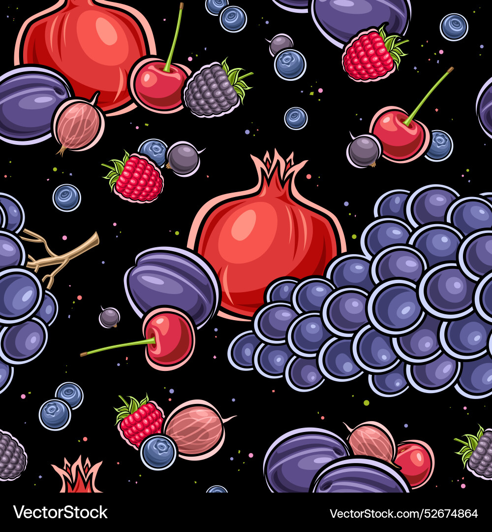 Berry seamless pattern Royalty Free Vector Image