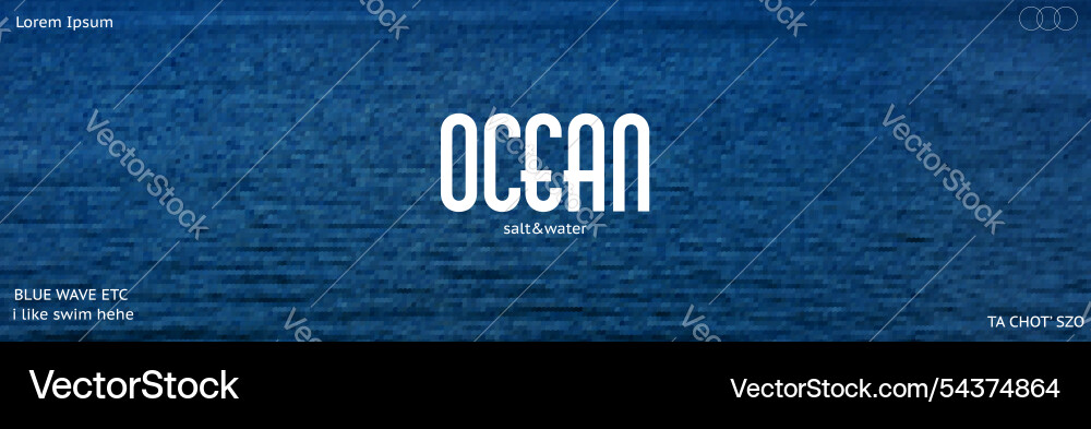 Collage of ocean style banner abstract Royalty Free Vector