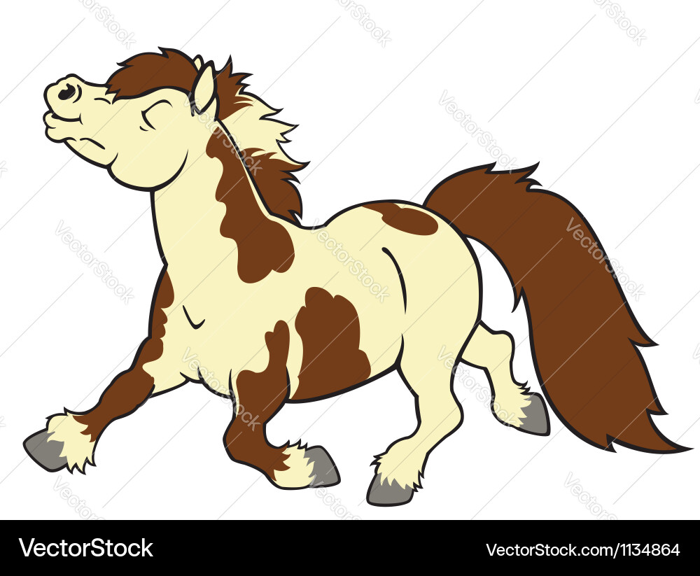 Cute Cartoon Shetland Pony Royalty Free Vector Image