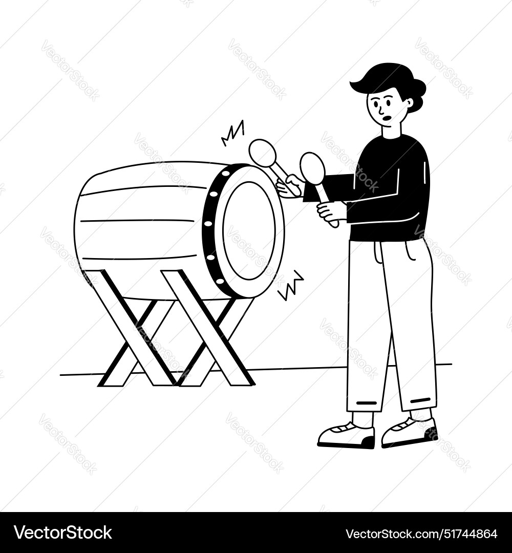 Drum beating Royalty Free Vector Image - VectorStock