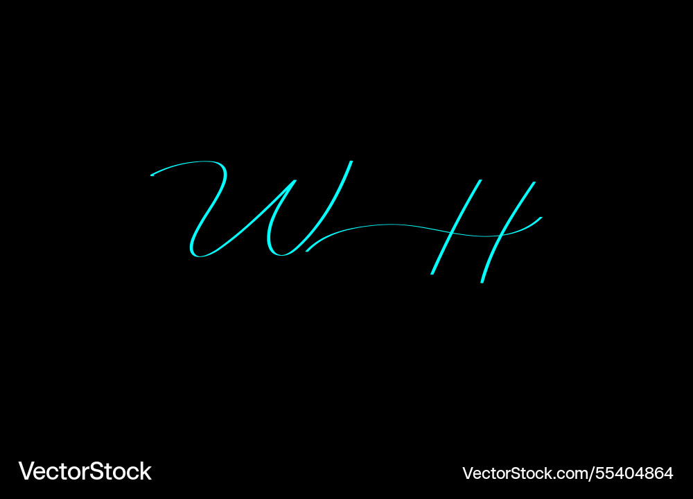 Elegant calligraphy of cursive wh logo Royalty Free Vector