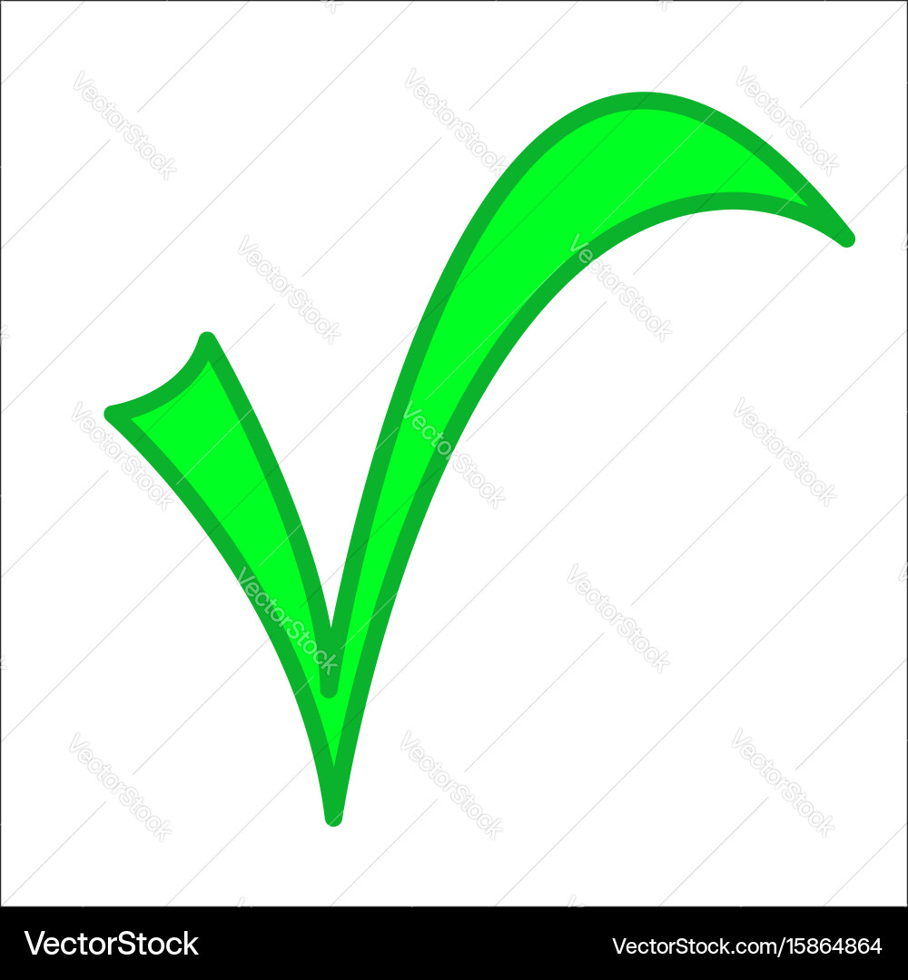 Green check mark Royalty Free Vector Image - VectorStock