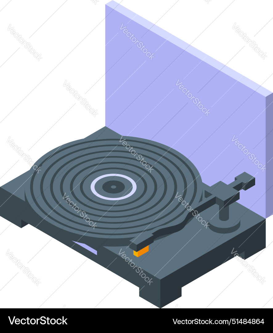 Isometric of modern turntable Royalty Free Vector Image