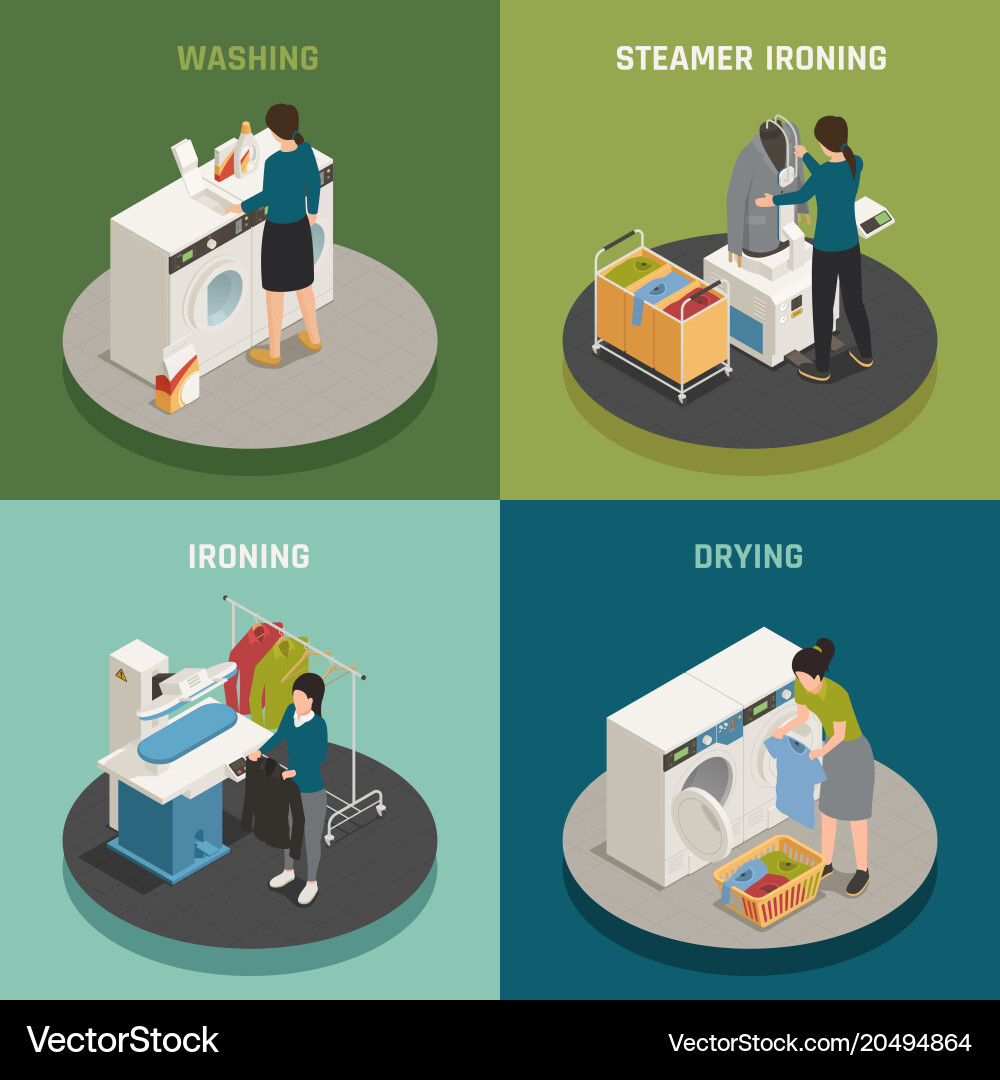 Laundry 2x2 design concept Royalty Free Vector Image