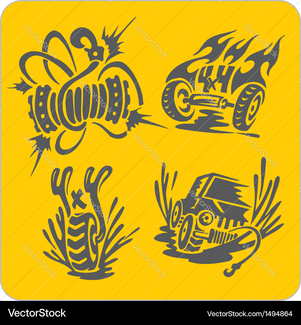 Off-Road Vehicle Symbols Royalty Free Vector Image