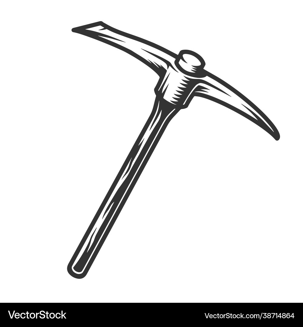 Pickaxe tool vintage template Royalty Free Vector Image