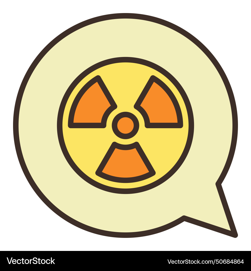Round radiation symbol inside speech bubble Vector Image