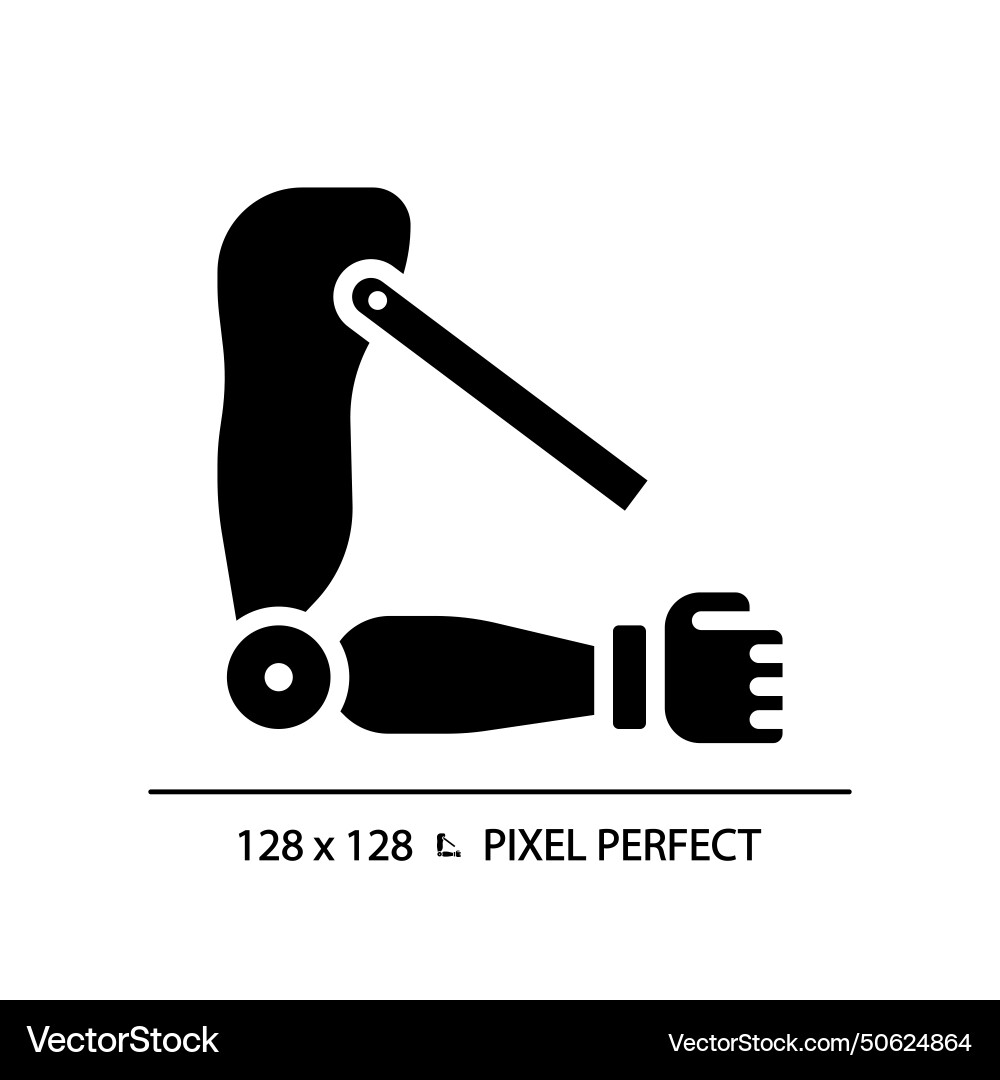 Transhumeral prosthetic arm black glyph icon Vector Image