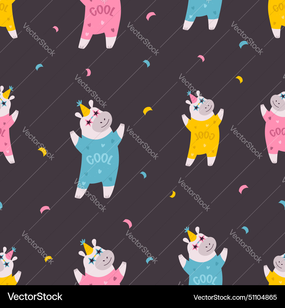 Colorful seamless pattern with funny dancing Vector Image