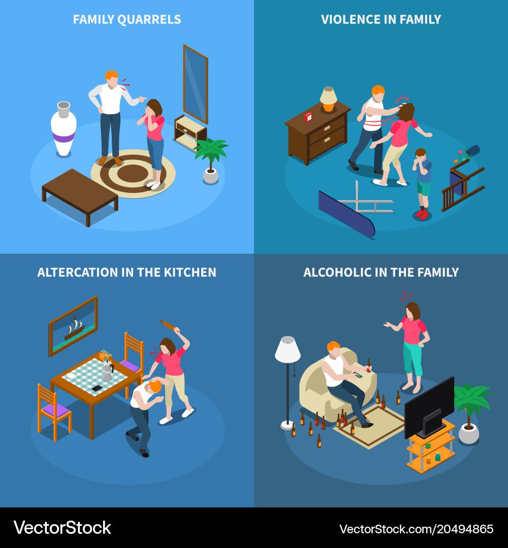 Family Conflict & Distress Royalty Free Vector Image