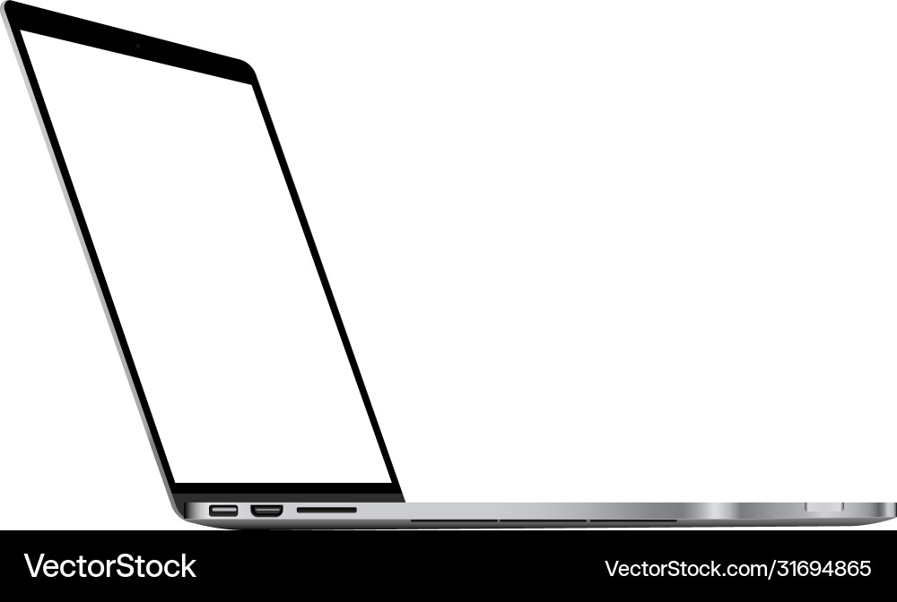 Laptop computer mockup with perspective side view Vector Image