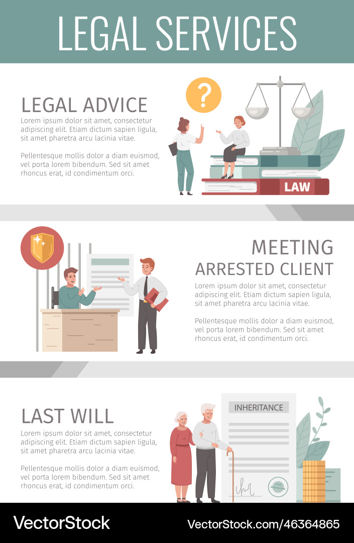 Lawyer services infographics Royalty Free Vector Image