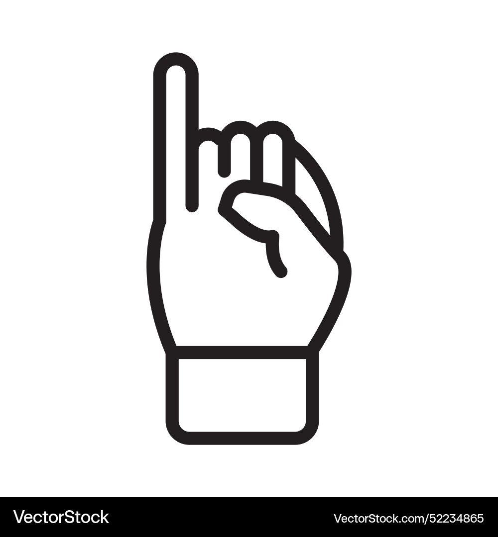 Pinky finger icon black line art logo Royalty Free Vector