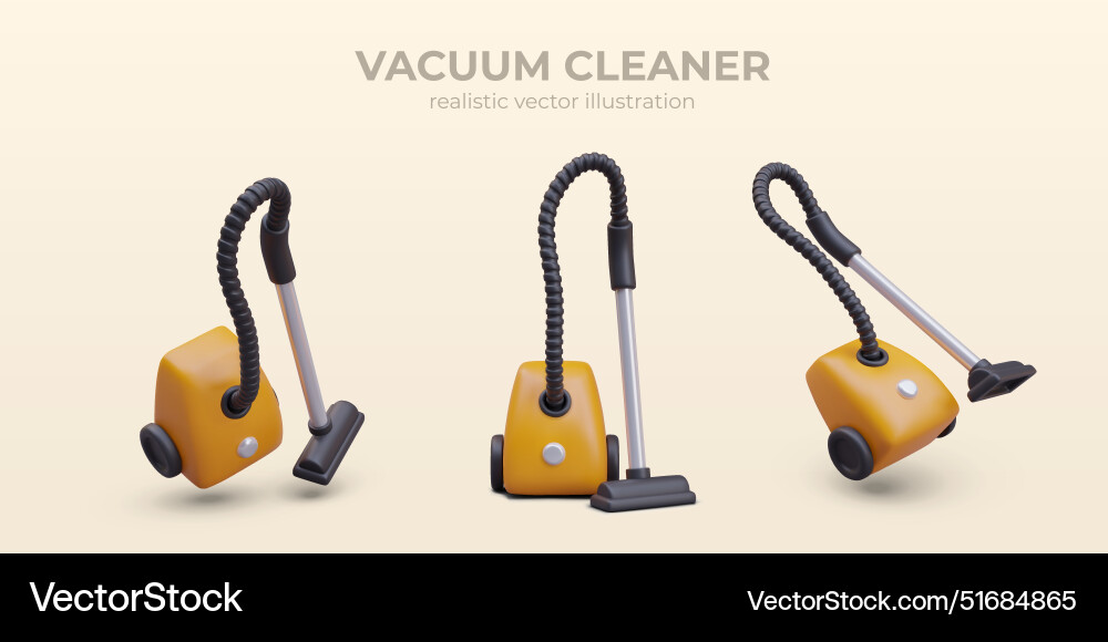 Realistic vacuum cleaners in different positions Vector Image
