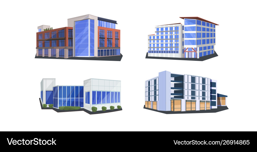 Set different commercial corporate office Vector Image