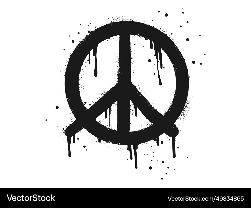 Spray Painted Peace Sign Graffiti Royalty Free Vector Image