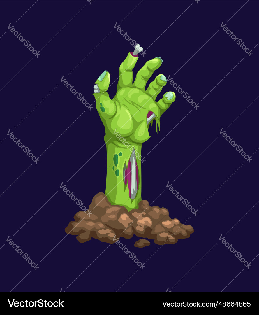 Zombie hand from grave halloween horror corpse Vector Image