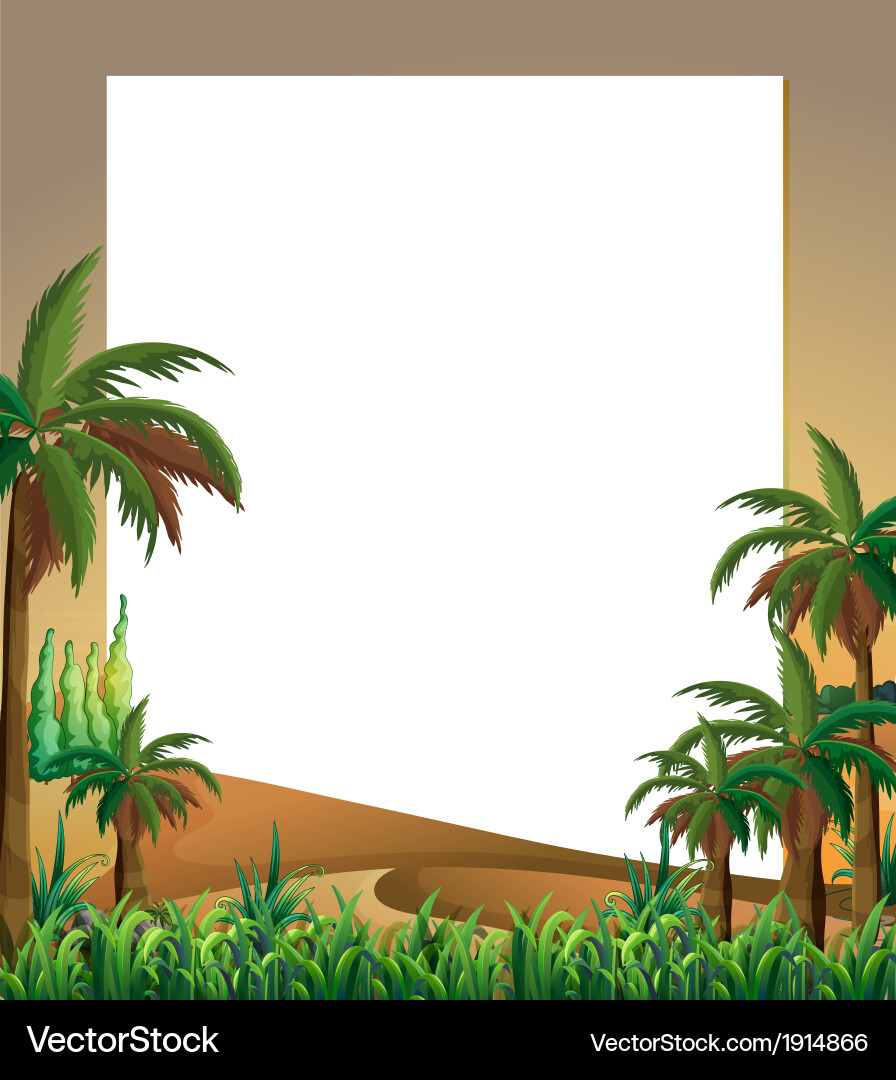 An empty template with a dessert and plants Vector Image